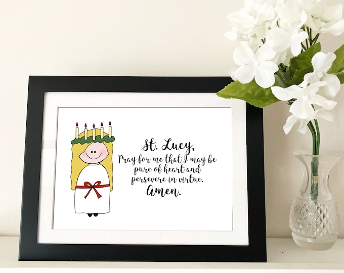 St. Lucy Catholic Digital Download, Catholic Print, Catholic Printable ...