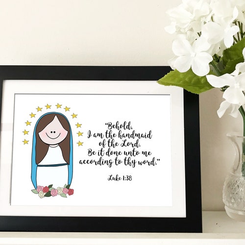 Blessed Mother Catholic Digital Download Catholic Mary Print - Etsy