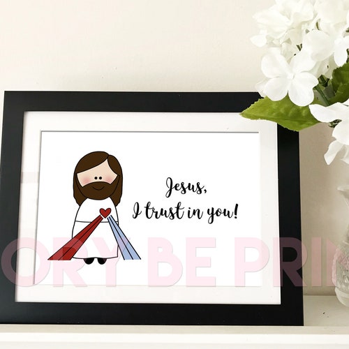 Divine Mercy Minimalist Catholic Art Print DIGITAL - Etsy