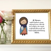 St Monica Catholic Holy Prayer Card Laminated Patron Saint of Mothers ...