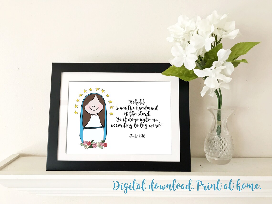 Blessed Mother Catholic Digital Download, Catholic Mary Print Catholic ...