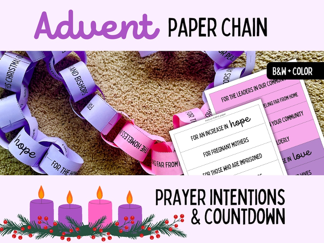 Advent Paper Chain Countdown With Prayer Intentions - Etsy
