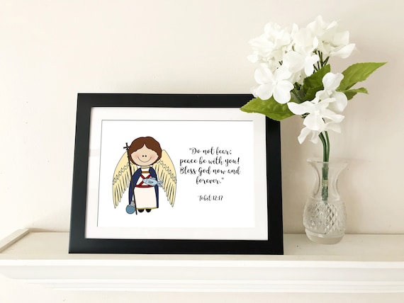 St. Raphael the Archangel / Catholic Quote / Catholic Decor / - Etsy