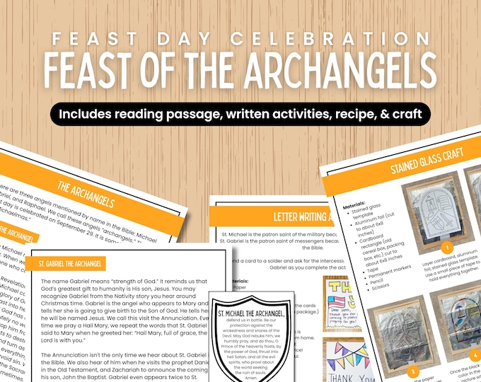 Feast of the Archangels Activities Kids Printable Catholic Michaelmas ...