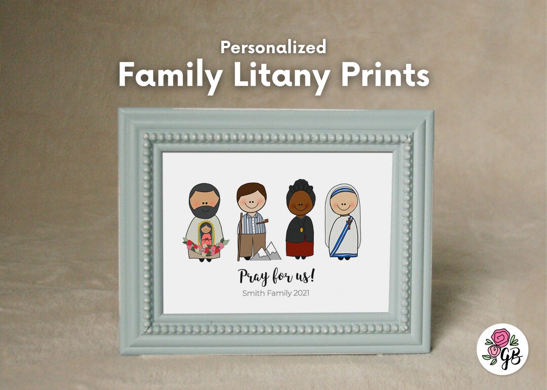 Personalized Family Saint Litany Prints / Catholic Family / Catholic ...