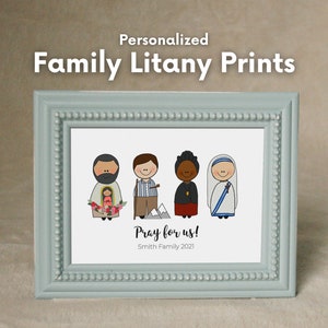 Personalized Family Saint Litany Prints / Catholic Family / Catholic ...