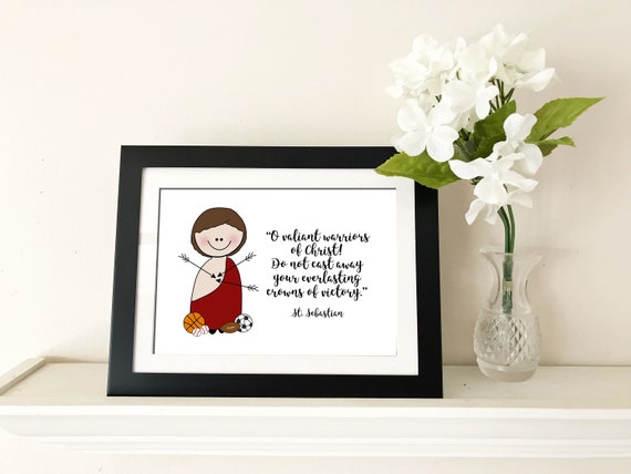 St. Sebastian Catholic Quote digital download printable | Etsy