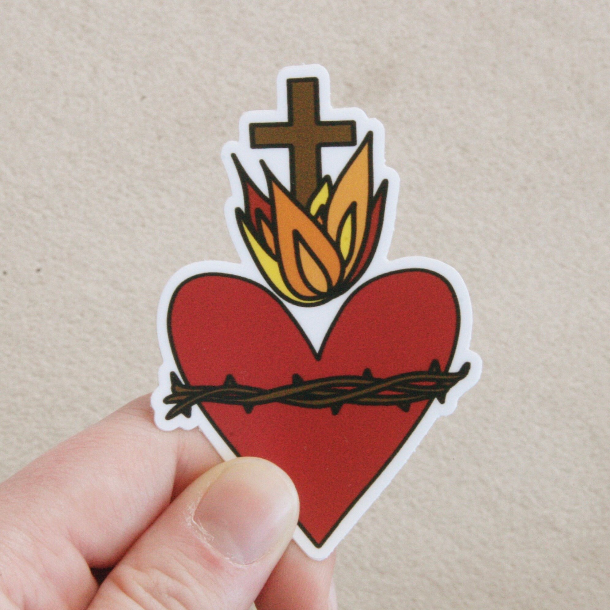 Sacred Heart of Jesus Vinyl Sticker Catholic Mom Gift - Etsy UK