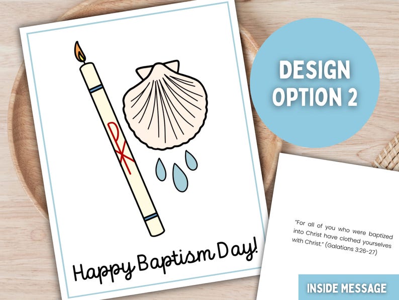 Printable Baptism Greeting Card / DIY / Baptized in Christ - Etsy