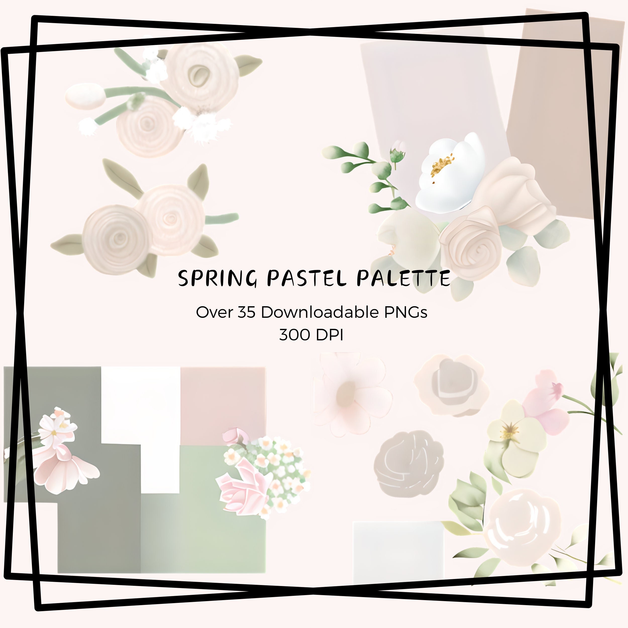 Spring Pastel Palette PNG Collection for Creative Projects Digital ...