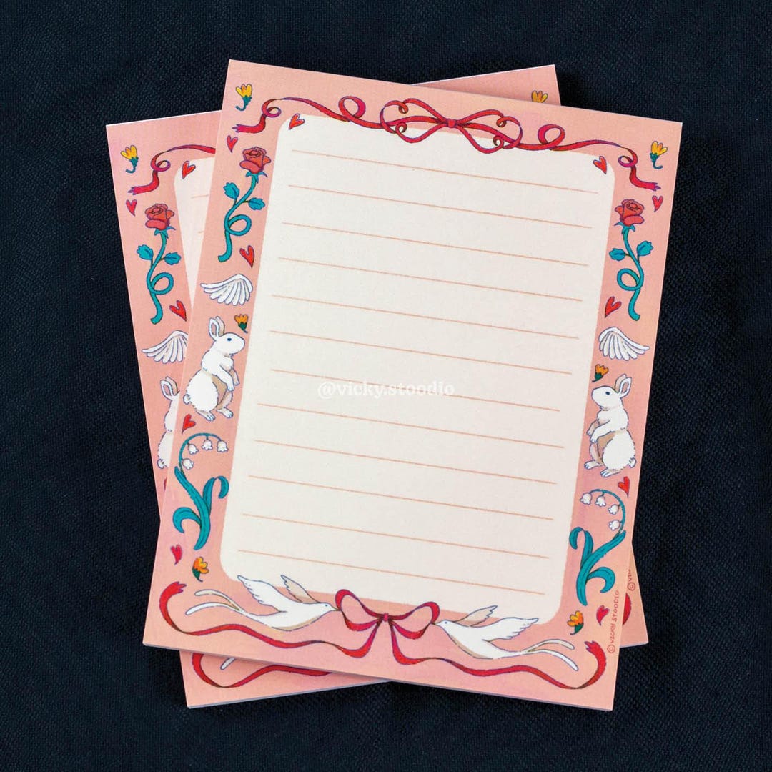 Romantic Coquette Notepad | Cozy Themed Stationery | Note Paper ...