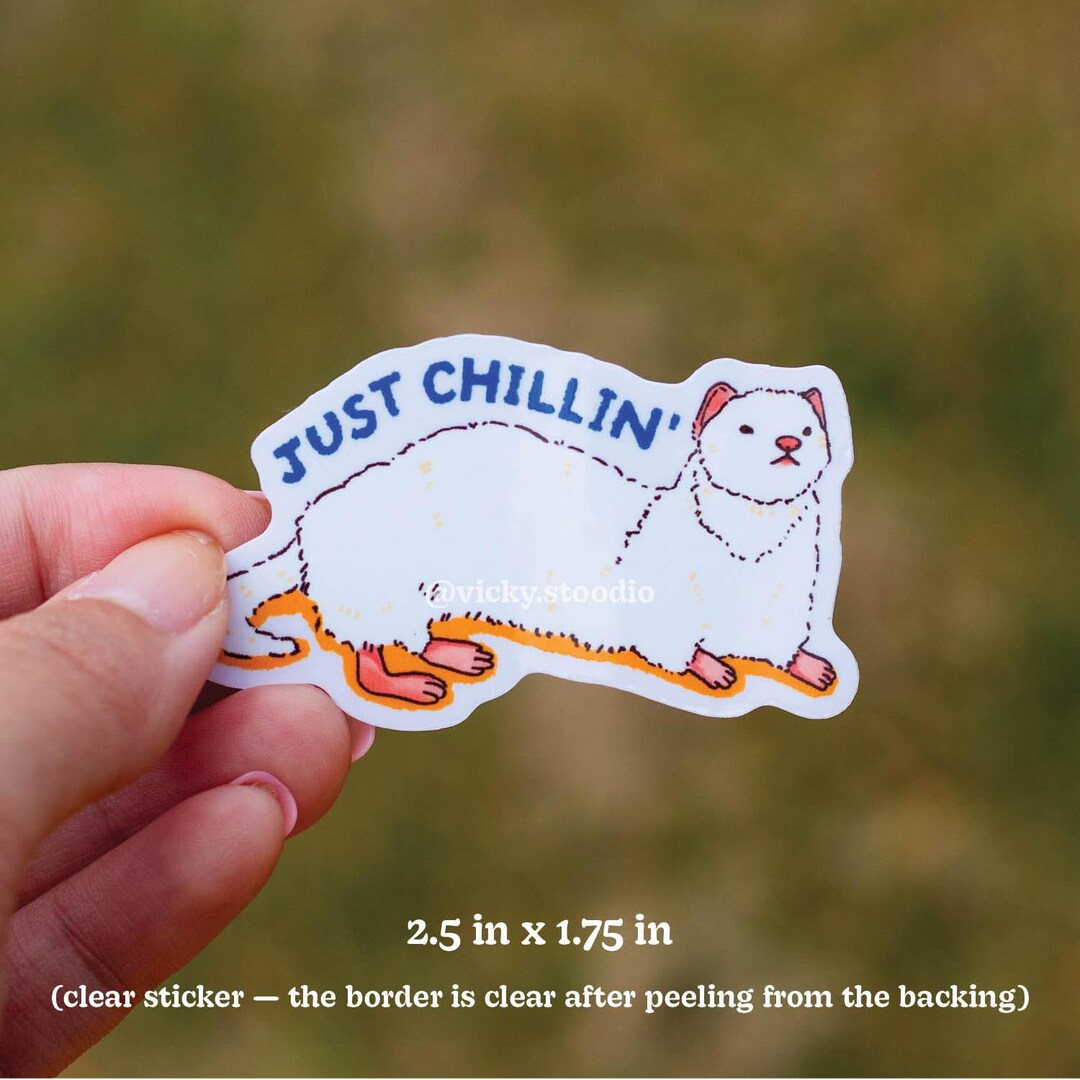 Clear Just Chillin' Ferret Sticker Funny Animal Stickers Scrapbooking ...