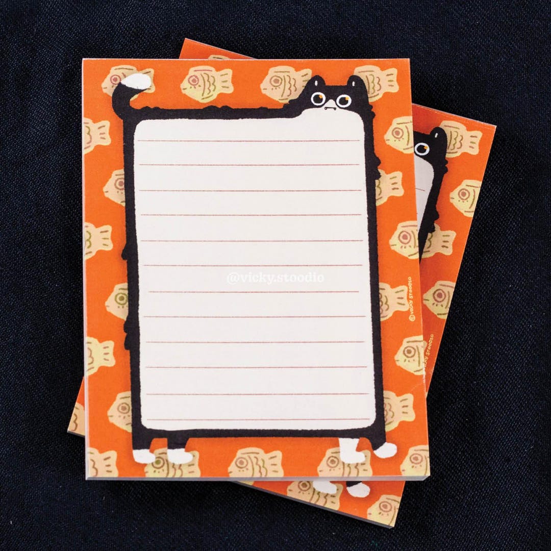 Tuxedo Cat Notepad | Cozy Themed Stationery | Note Paper | Scrapbooking ...
