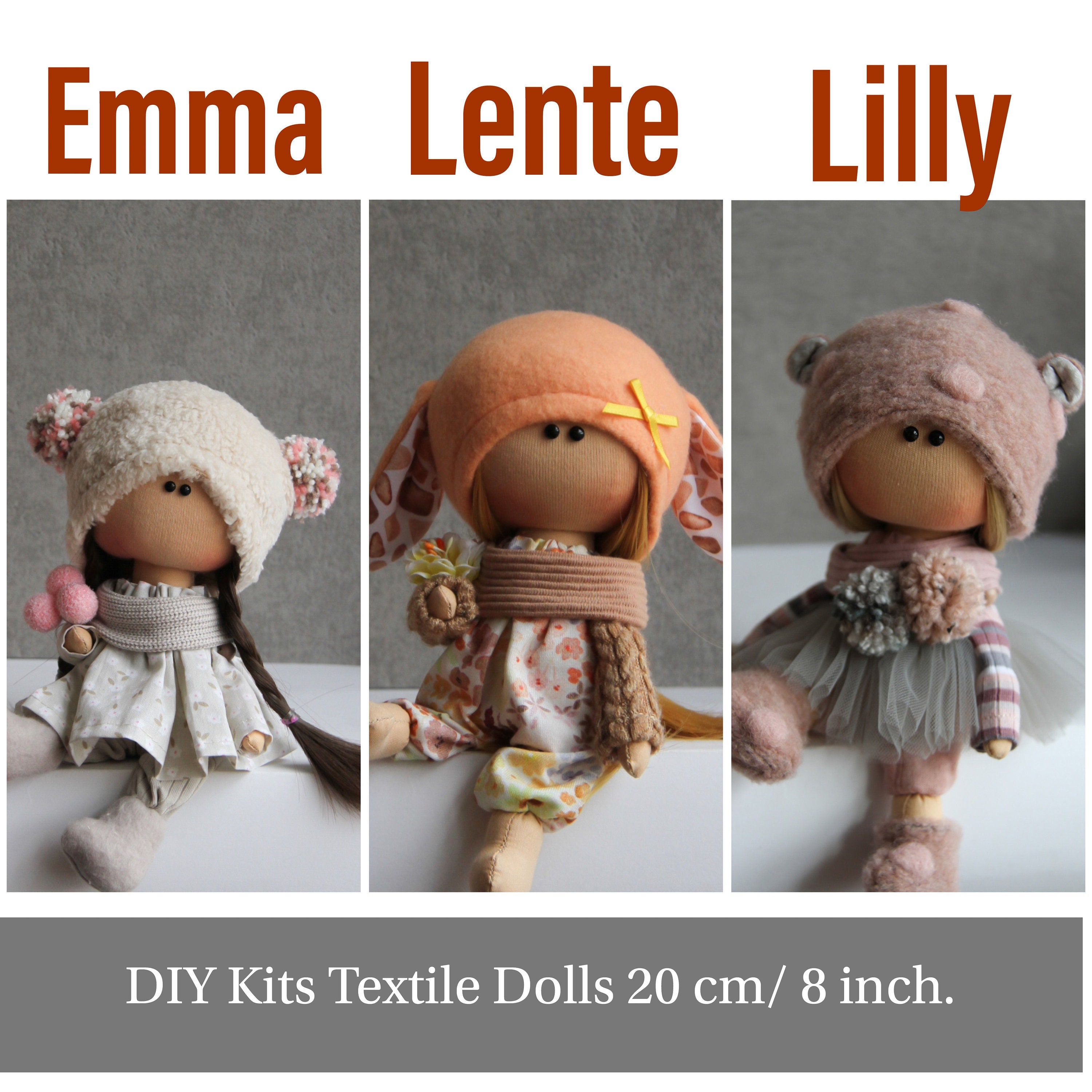 Complete Sewing KITS Pattern for Making Textile Dolls 20 Cm - Etsy Canada