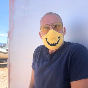 Easy Face Mask Knitting PATTERN, Have A Nice Day SMILE Mask, Knit Mask ...