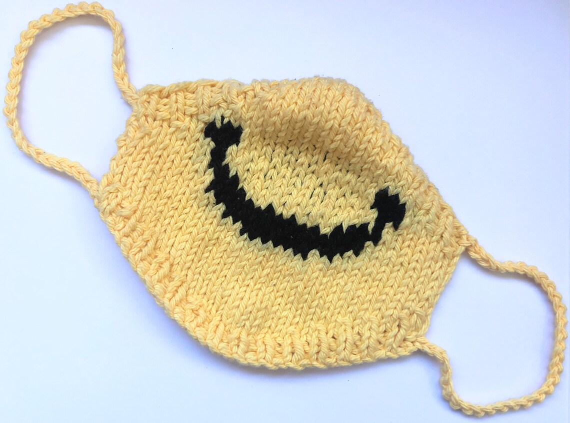 Easy Face Mask Knitting PATTERN Have A Nice Day SMILE Mask | Etsy