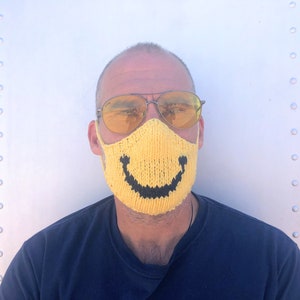 Easy Face Mask Knitting PATTERN, Have A Nice Day SMILE Mask, Knit Mask ...