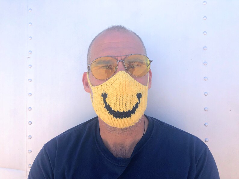 Easy Face Mask Knitting PATTERN, Have A Nice Day SMILE Mask, Knit Mask ...