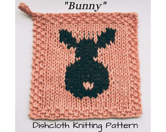 Dishcloth Knitting Pattern BUNNY Dish Towel Knitting | Etsy