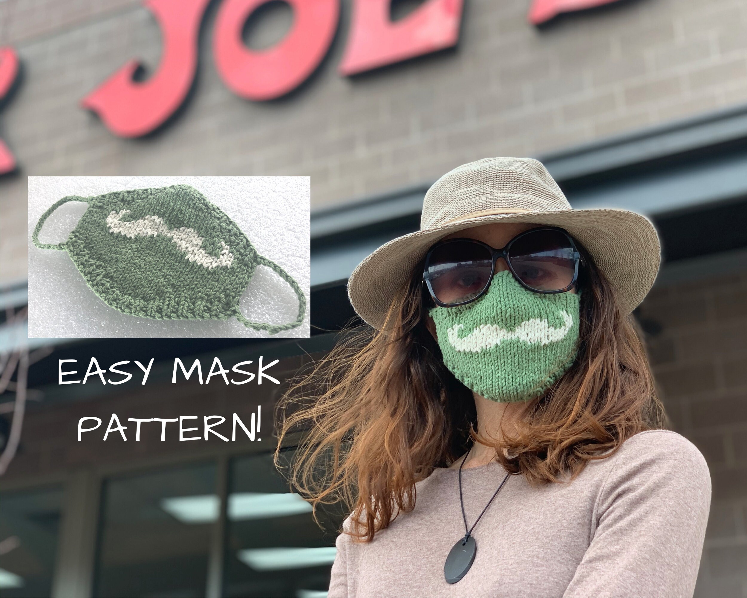 Easy Face Mask Knitting PATTERN, Mustache Mask, Face Mask Pdf, Easy ...