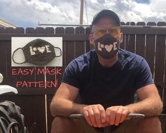 Easy Face Mask Knitting PATTERN LOVE Mask Knit Mask Pattern | Etsy