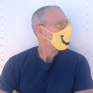 Easy Face Mask Knitting PATTERN, Have A Nice Day SMILE Mask, Knit Mask ...