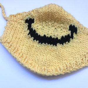 Easy Face Mask Knitting PATTERN, Have A Nice Day SMILE Mask, Knit Mask ...
