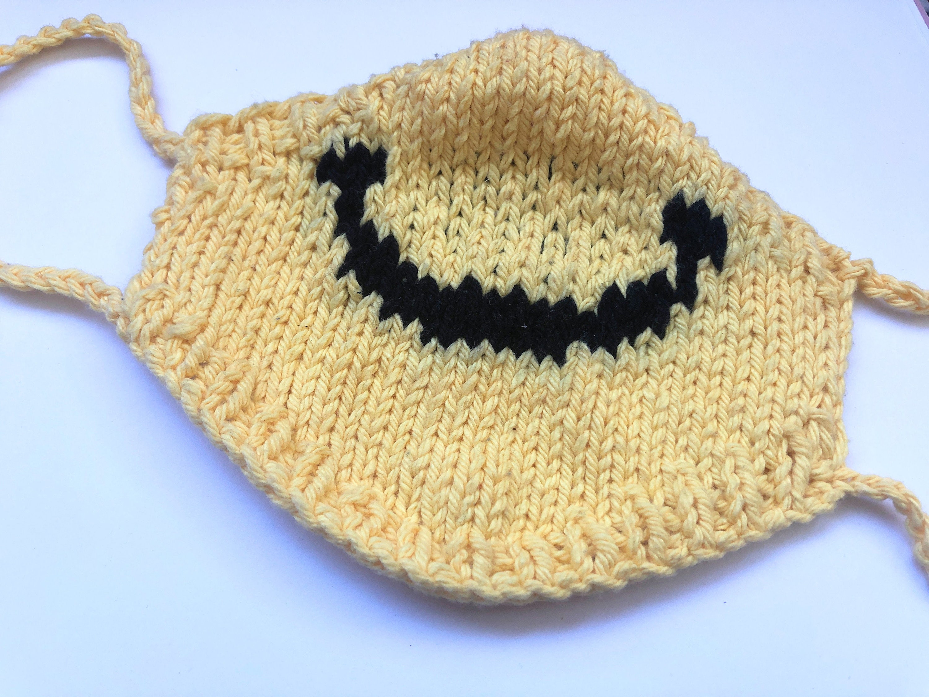Easy Face Mask Knitting PATTERN Have A Nice Day SMILE Mask | Etsy