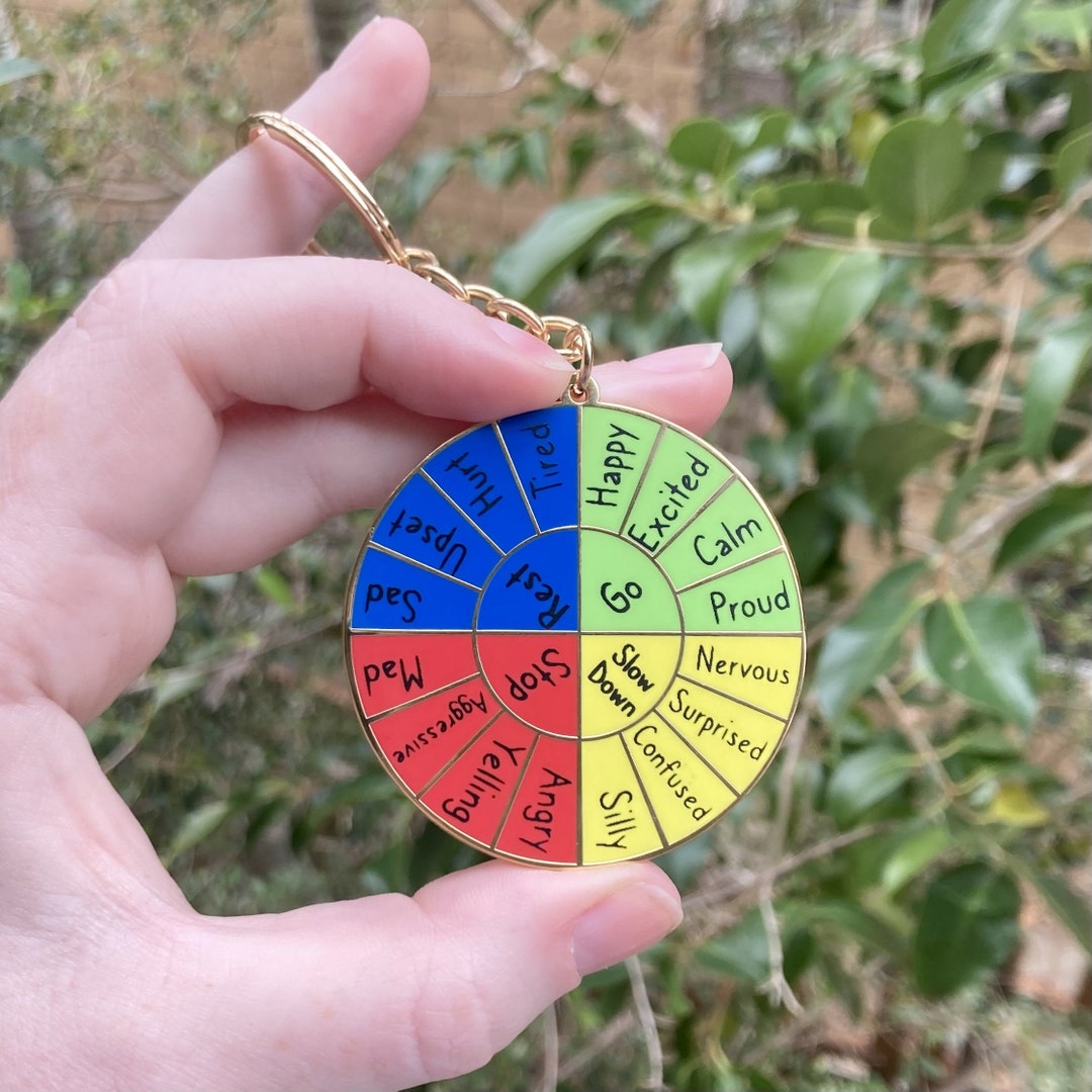 Children’s Feelings Wheel Hard Enamel Keychain - Etsy