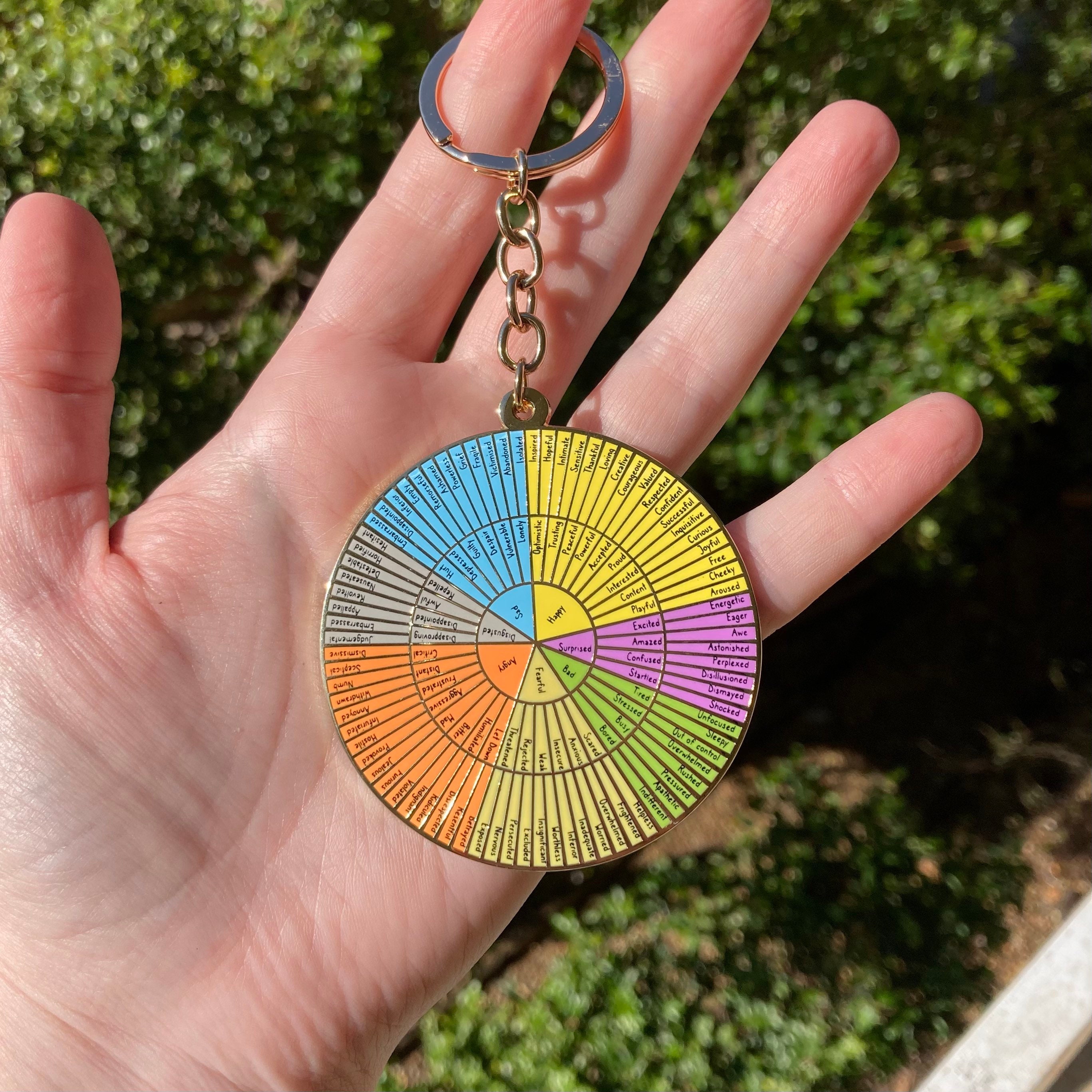 Feelings Wheel Hard Enamel Keychain 60mm Wide - Etsy