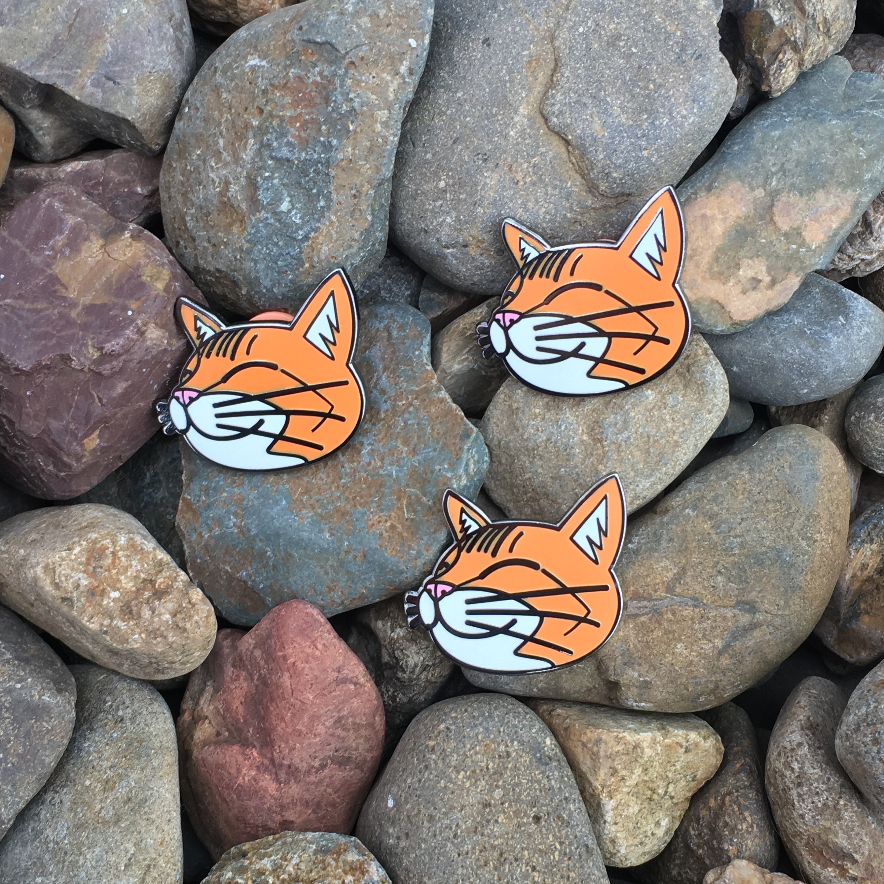 Orange Cat nick Hard Enamel Pin Orange Pink | Etsy