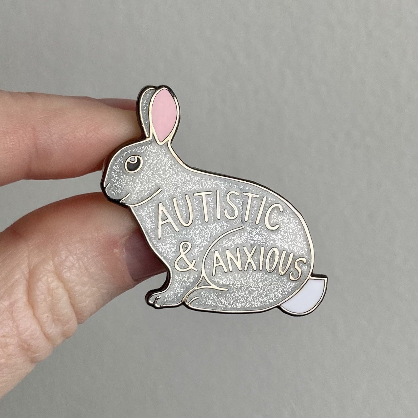 Autistic and Anxious Rabbit Hard Enamel Pin - Etsy Australia