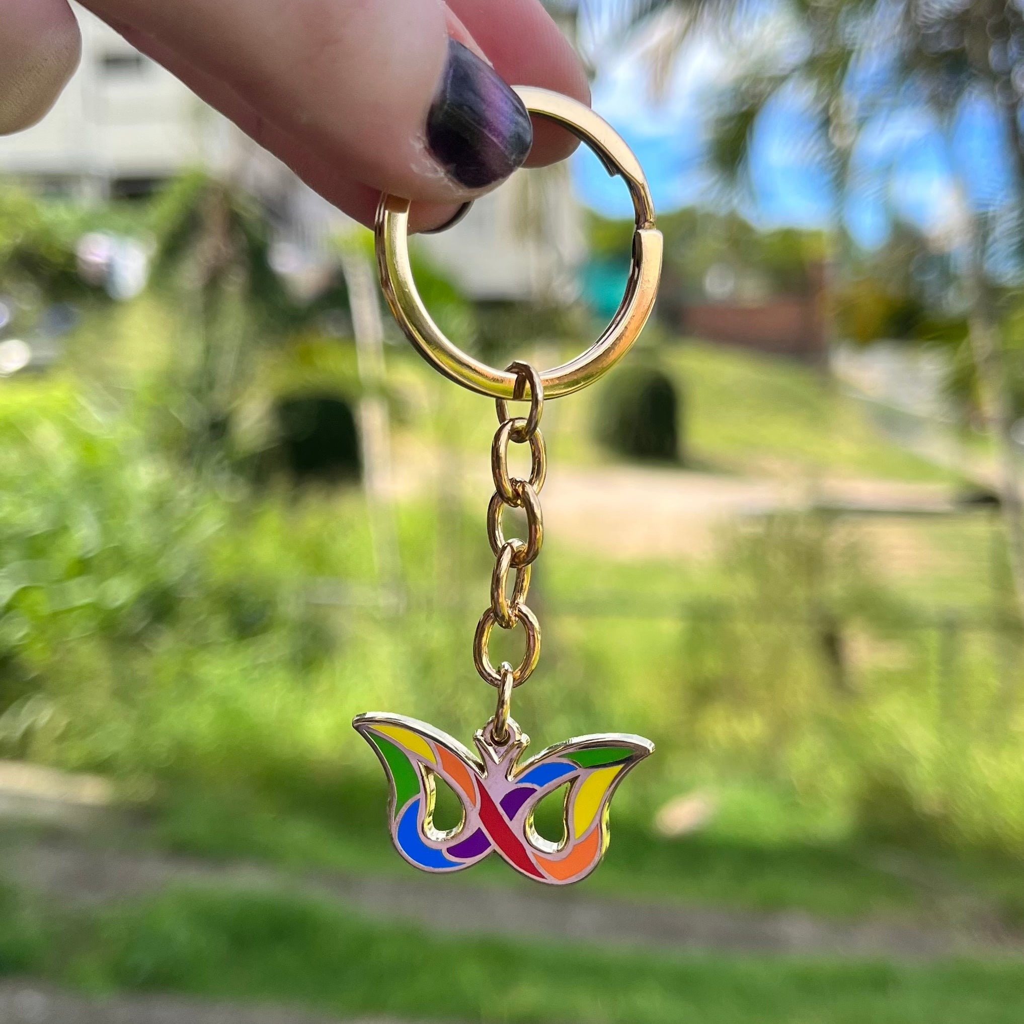 ADHD Neurodivergence Rainbow Butterfly Charm Keychain - Etsy