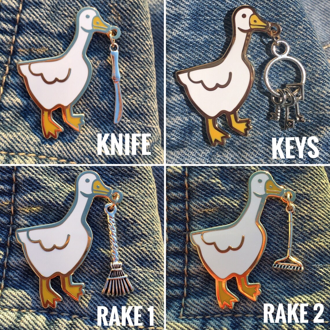 Horrible Goose Hard Enamel Pin With Bell or Charm Rake | Etsy