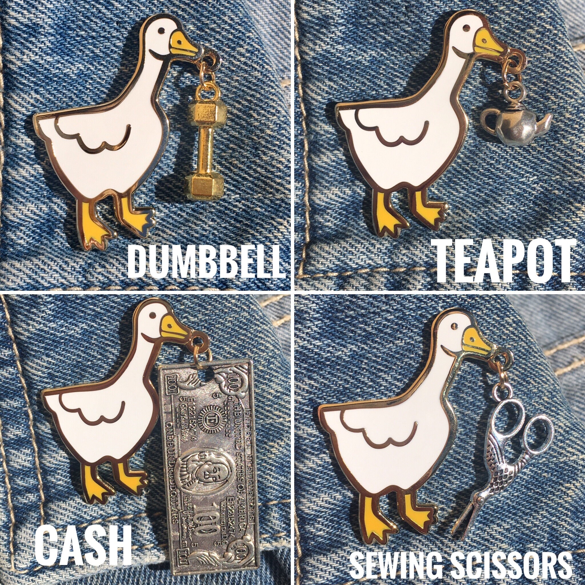 Horrible Goose Hard Enamel Pin With Bell or Charm Rake | Etsy