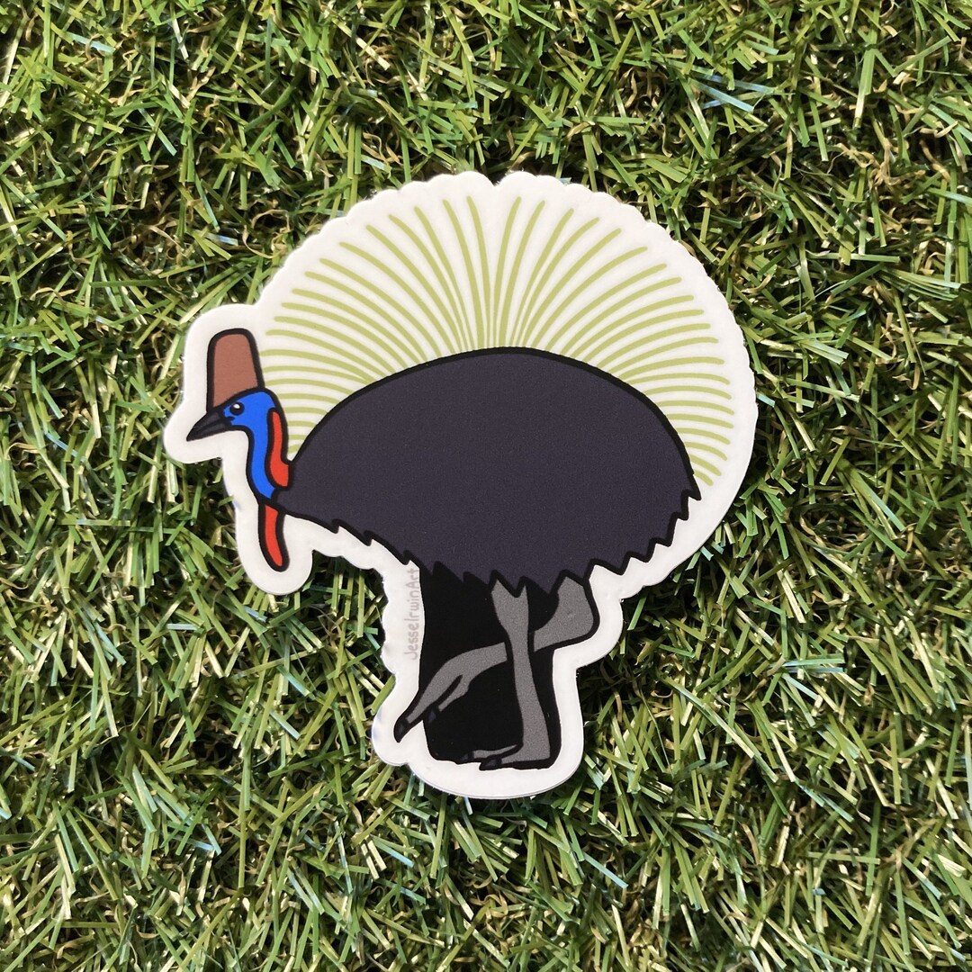 Cassowary and Grass Tree Vinyl Sticker - Etsy
