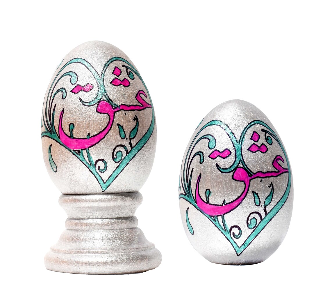 1 Hand-painted Egg, Eshgh Love, Persian English Calligraphy, Wooden Egg ...