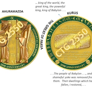 Persia Coin, Cyrus the Great Cylinder, 2550 Anniversary, Haftsin ...