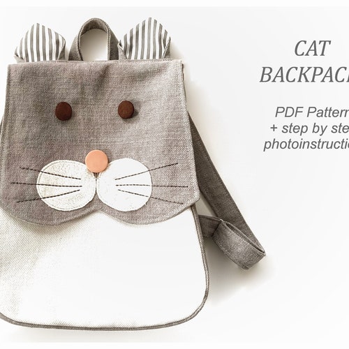 Kids Backpack Sewing Pattern Cat - Etsy