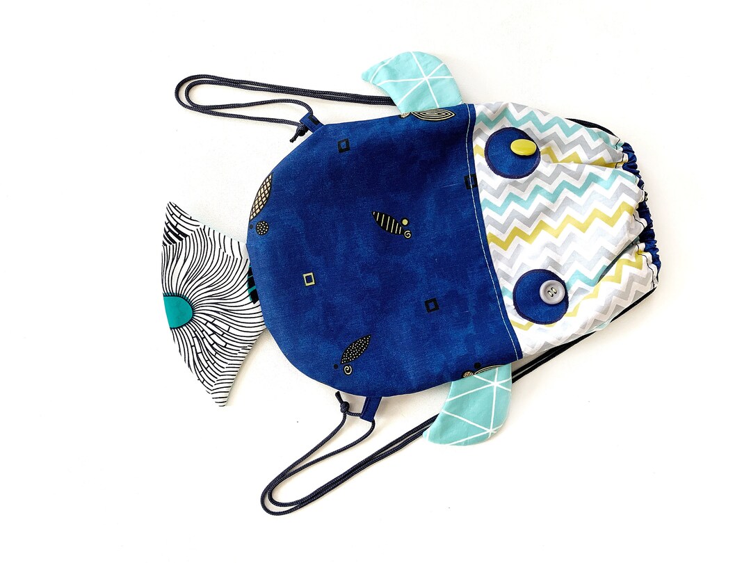 Fish Toddler Backpack Boy Pattern Drawstring Bag Kids Sewing Pattern ...