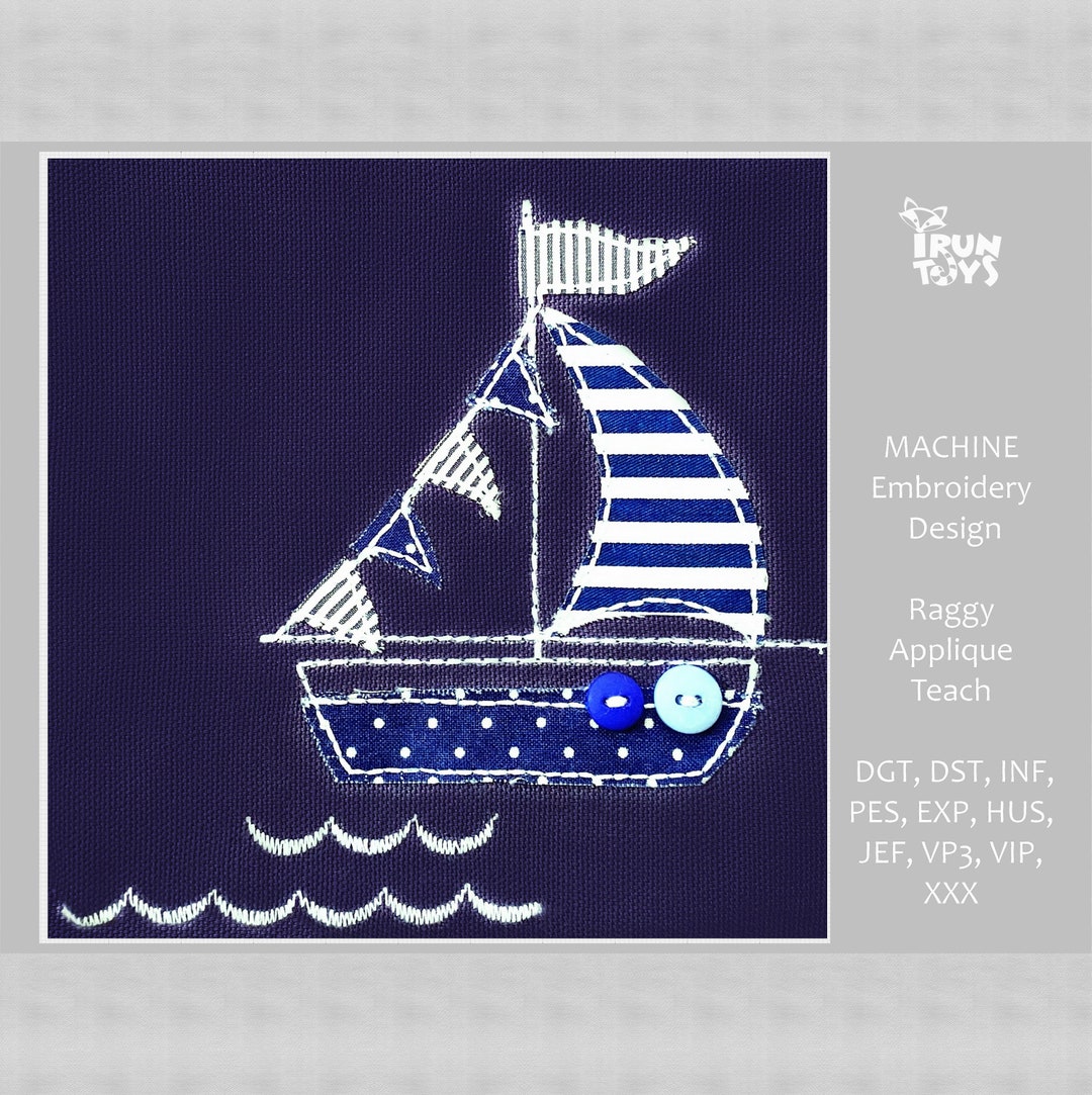 Sail Boat Machine Embroidery Designs Children Applique Embroidery ...