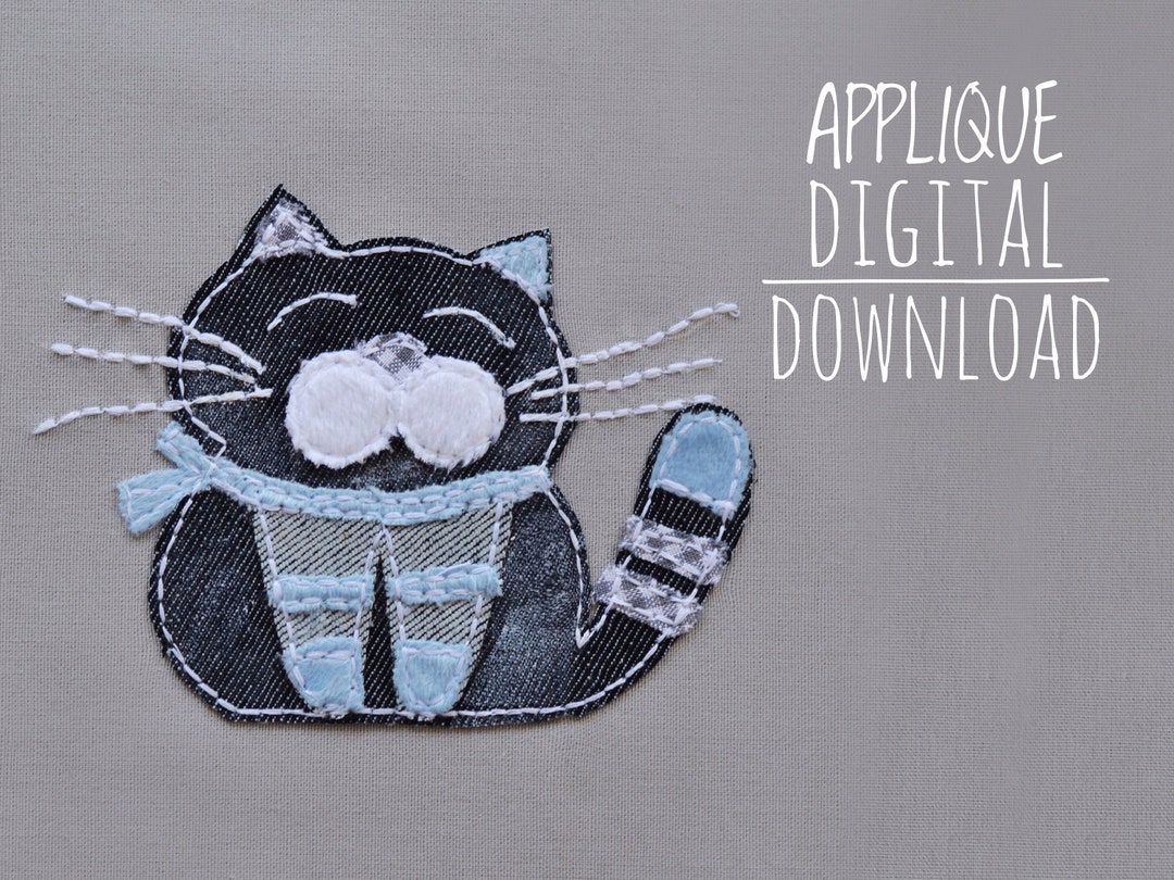 Cat Embroidery Design Fat Cat Applique Machine Embroidery - Etsy