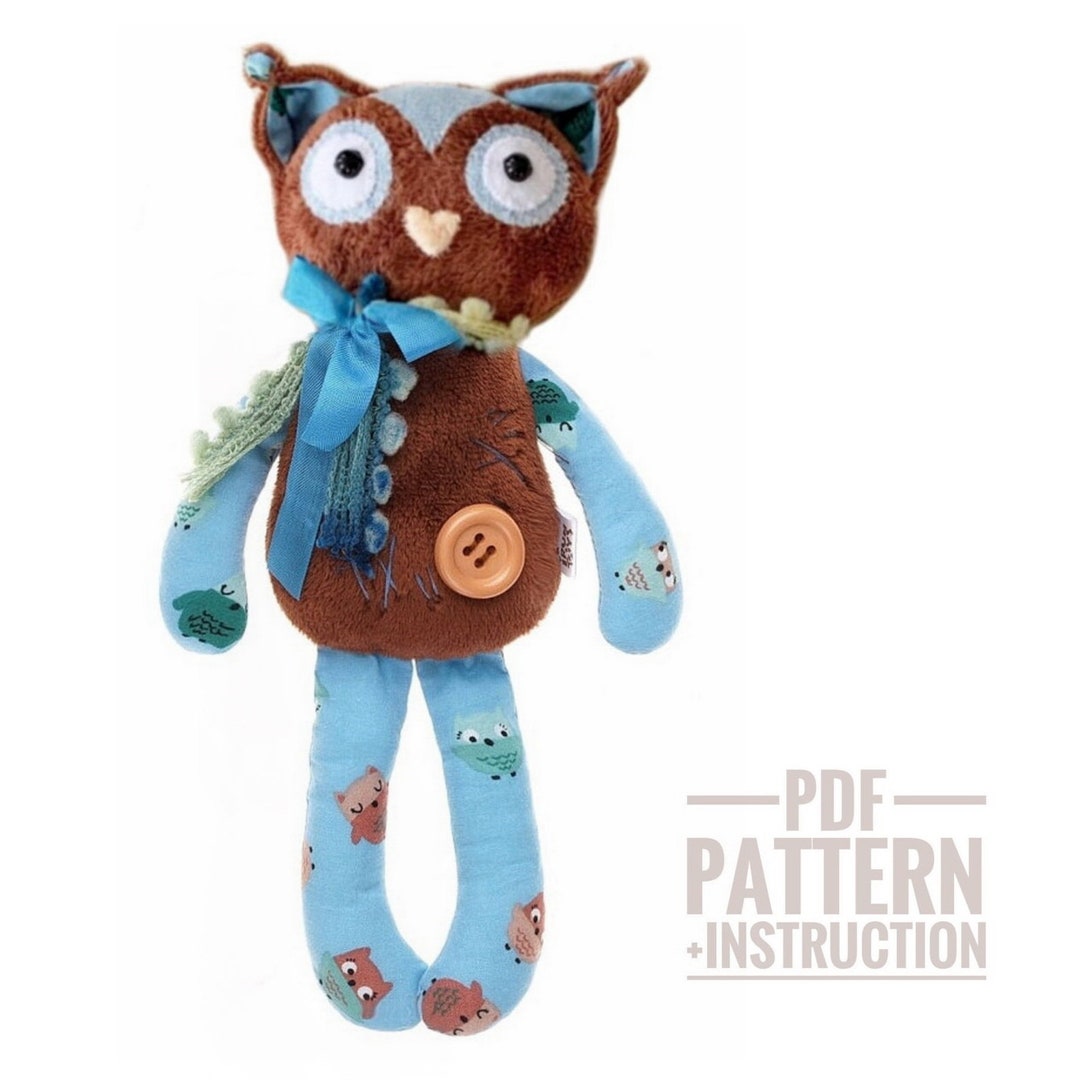 Cute Owl Sewing Pattern Stuffed Owl Plushie Pattern Plush Toy Pattern ...