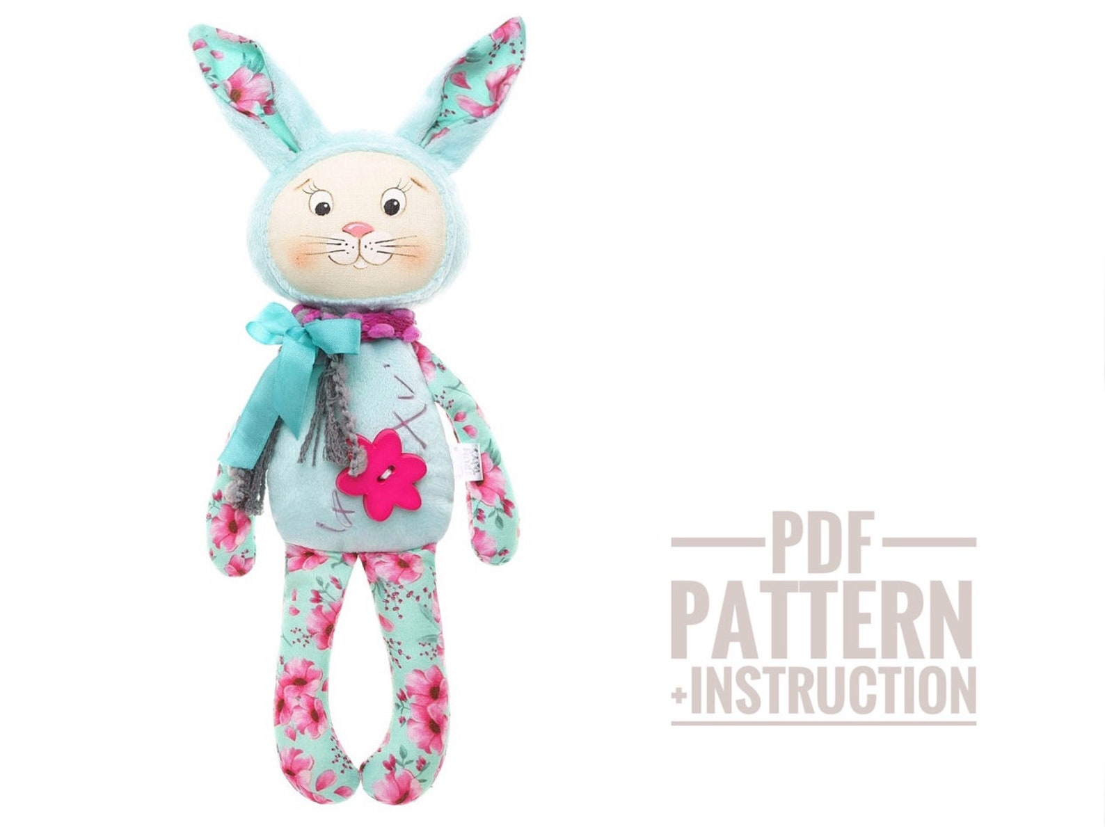 PDF Bunny Pattern Rabbit Doll Sewing Pattern Stuffed Animal - Etsy
