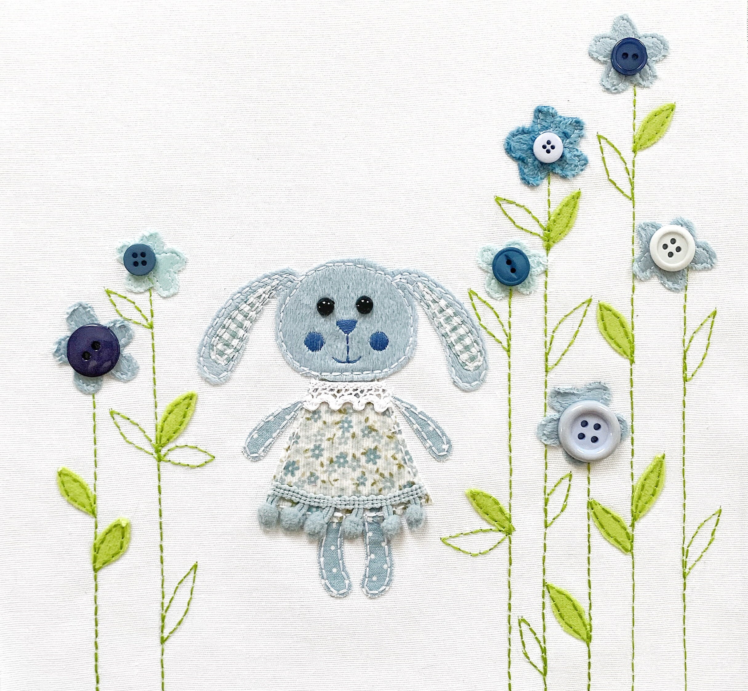 Bunny Embroidery Machine Embroidery Design Rabbit Applique | Etsy