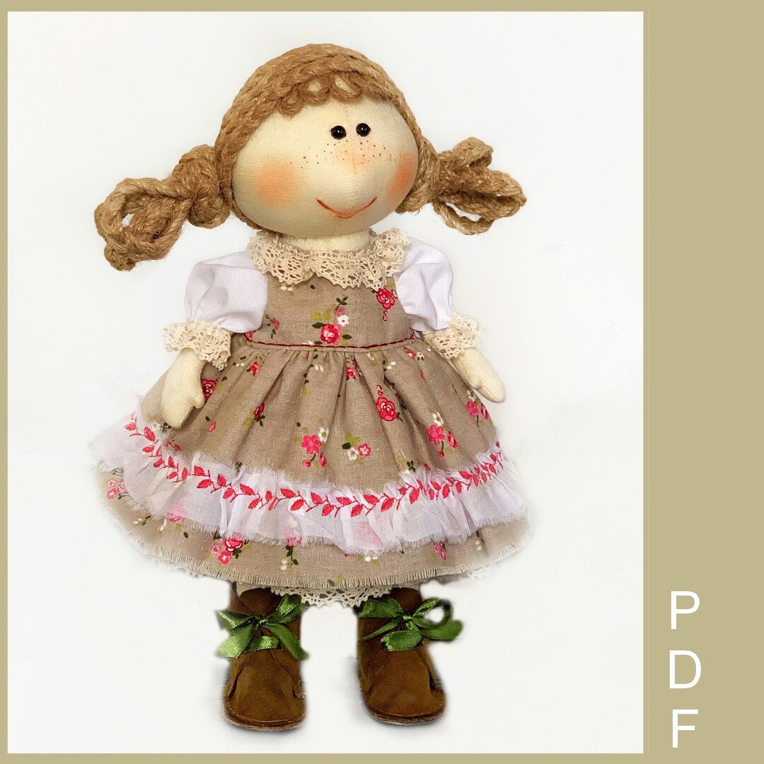 Rag Doll Pattern PDF Fabric Doll Sewing Pattern Stuffed Country Doll - Etsy
