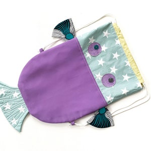 Fish Drawstring Bag Kids Pattern Toddler Backpack Sewing Pattern Kids ...