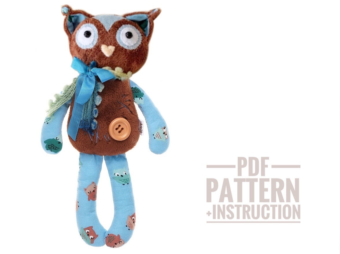 Cute Owl Sewing Pattern Stuffed Owl Plushie Pattern Plush Toy - Etsy