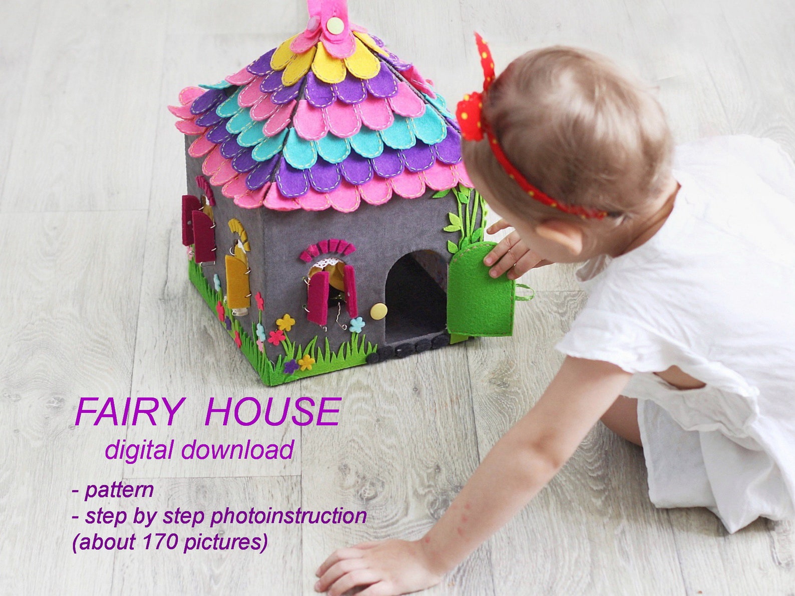 Felt House Sewing Pattern Fairy Felt Play House DIY Sewing Pattern ...