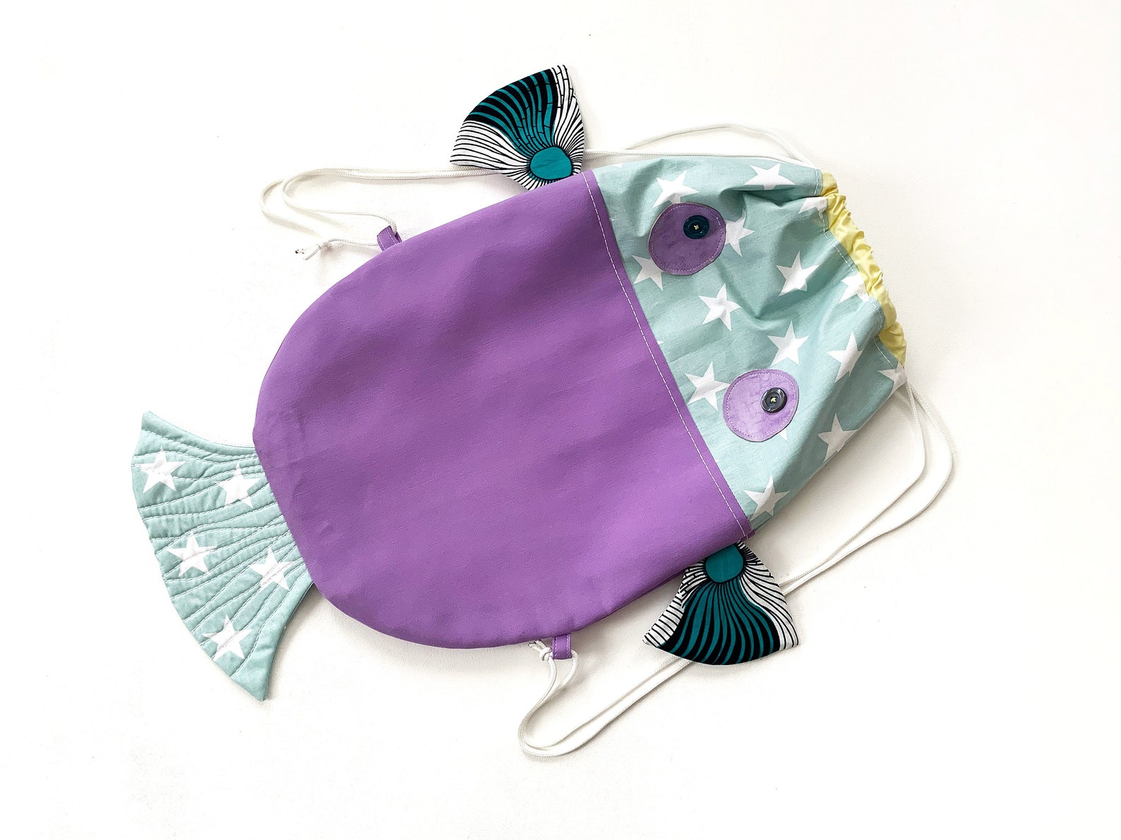 Fish Drawstring Bag Kids Pattern Toddler Backpack Sewing - Etsy
